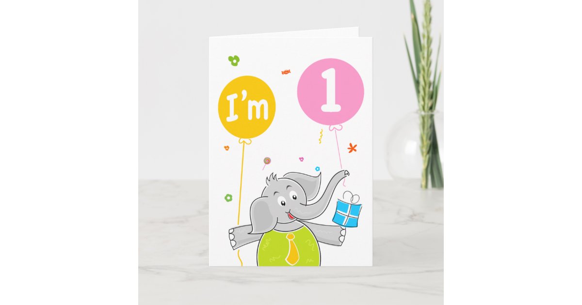 1st Birthday I am 1 Years Old Card | Zazzle.co.uk