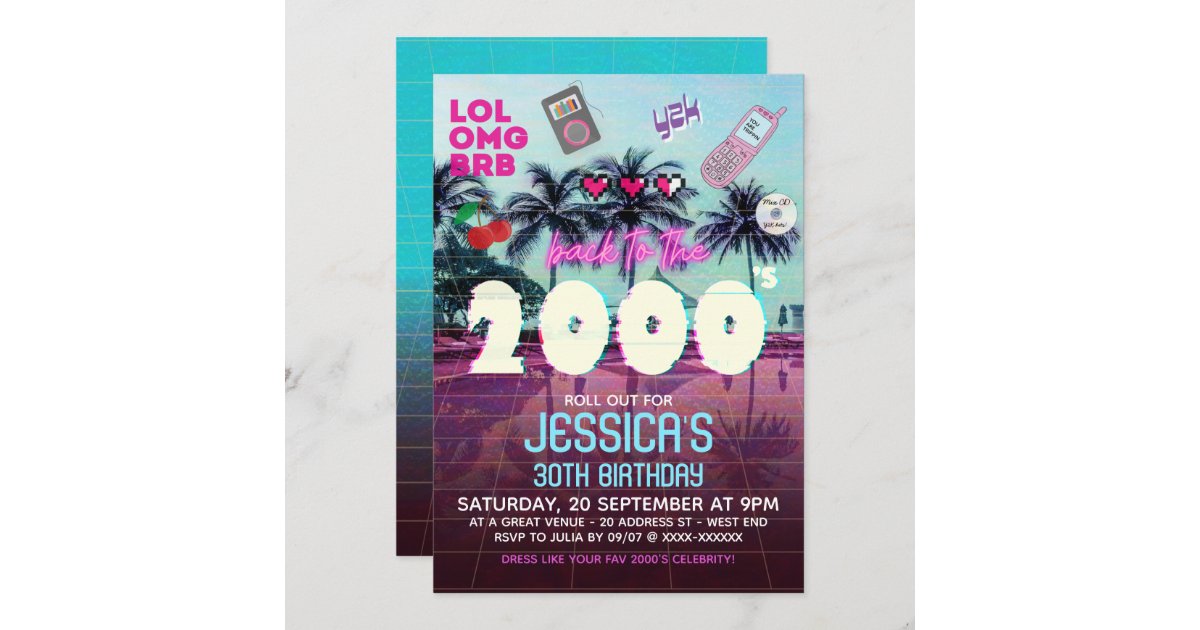 2000's Party Invitation | Zazzle