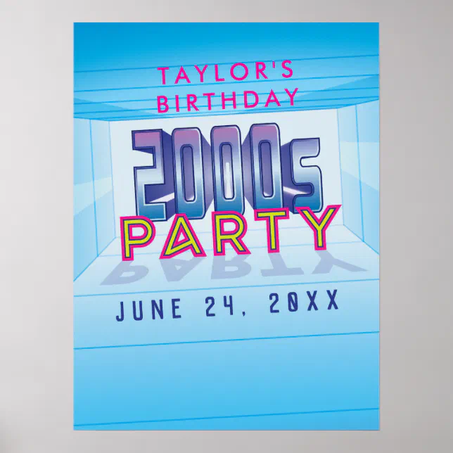 2000s Party Theme Poster | Zazzle