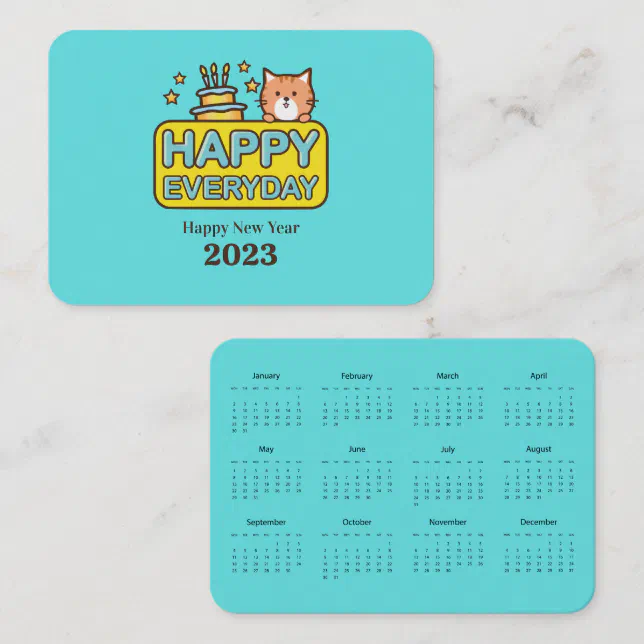 2023 mini calendar business card | Zazzle
