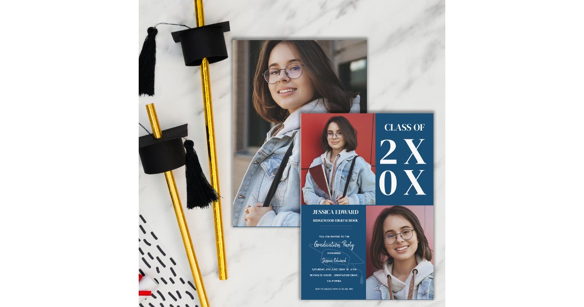 2025 Graduation Multi Photo Party Mini Invitation | Zazzle