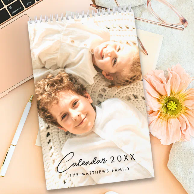 2025 Modern Custom Photo Create Your Own Family Calendar | Zazzle