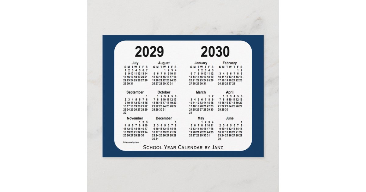 2029-2030 Police Box Blue School Calendar by Janz Postcard | Zazzle