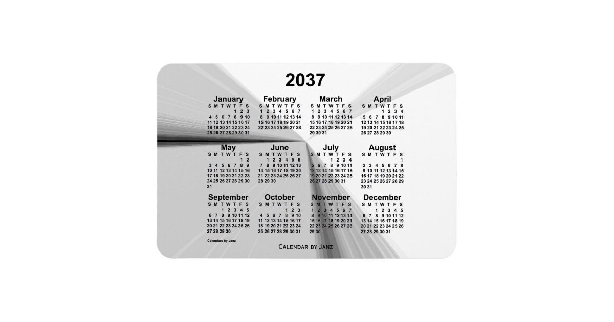 2037 Vanishing Smoke Calendar by Janz 4x6 Magnet | Zazzle