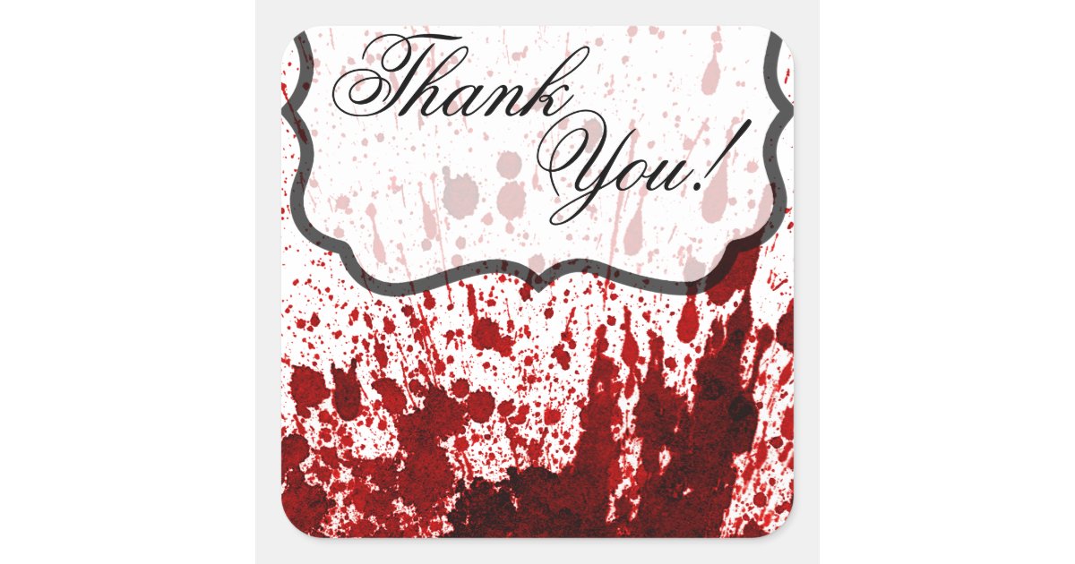 20 Thank You Stickers Blood Splatter Vampire Gothi | Zazzle