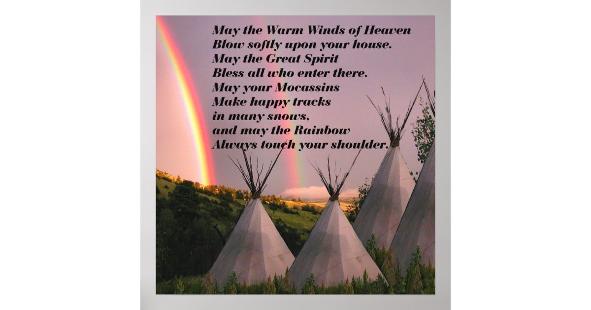 20"x20" Gold Matte Cherokee Blessing Prayer Print | Zazzle