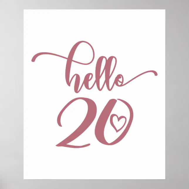 20th Birthday Women Hello 20 Cute 20 Years Old Poster | Zazzle