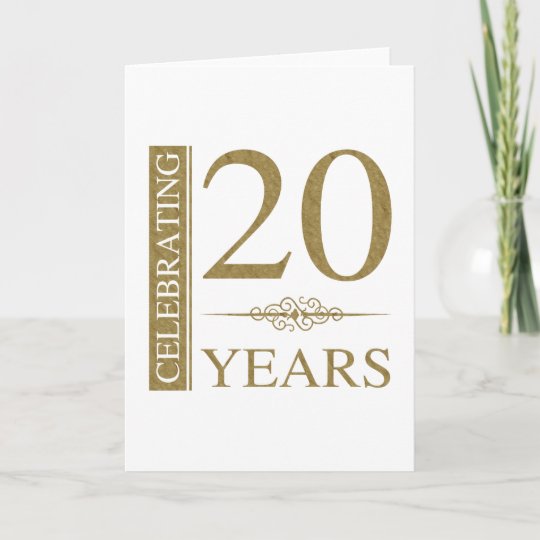 20th Wedding Anniversary Card Zazzle co uk