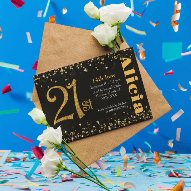 21st Birthday, modern simple typography, twentyone Invitation | Zazzle
