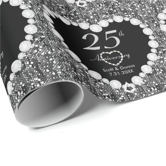 25th Silver Anniversary | DIY Text Wrapping Paper | Zazzle.co.uk