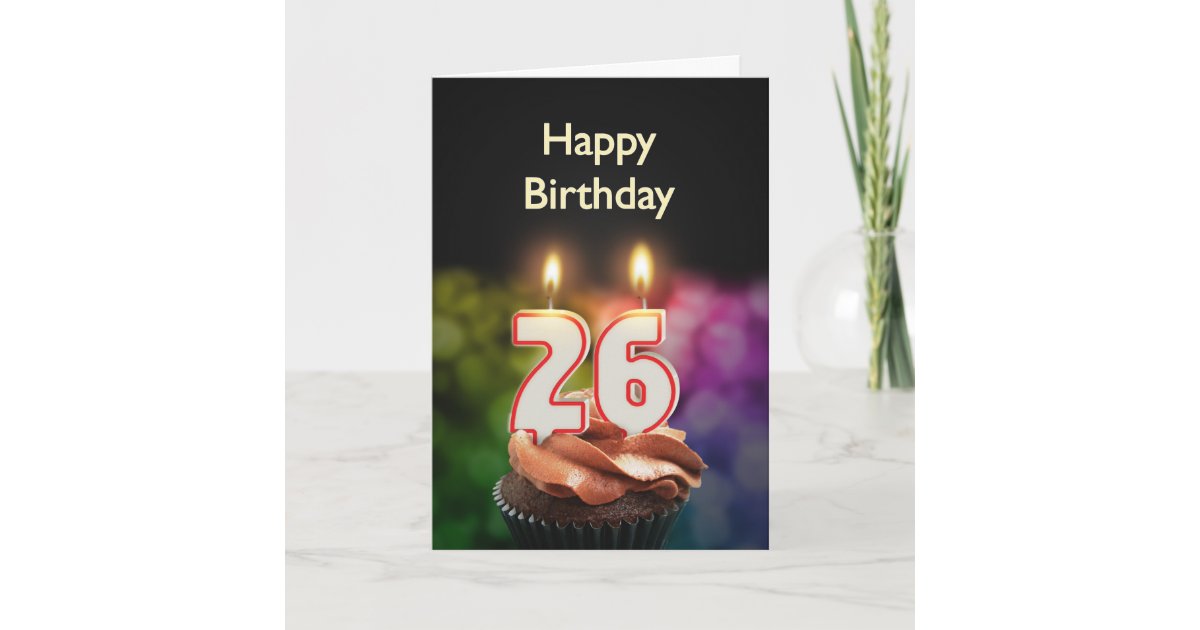 26th Birthday card with Candles | Zazzle.co.uk