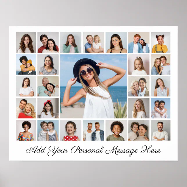 27 Photo Collage Add Your Own Text Poster | Zazzle