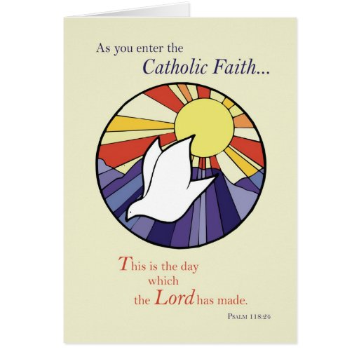 2823 Circle Dove Sun RCIA, Catholic Greeting Card | Zazzle