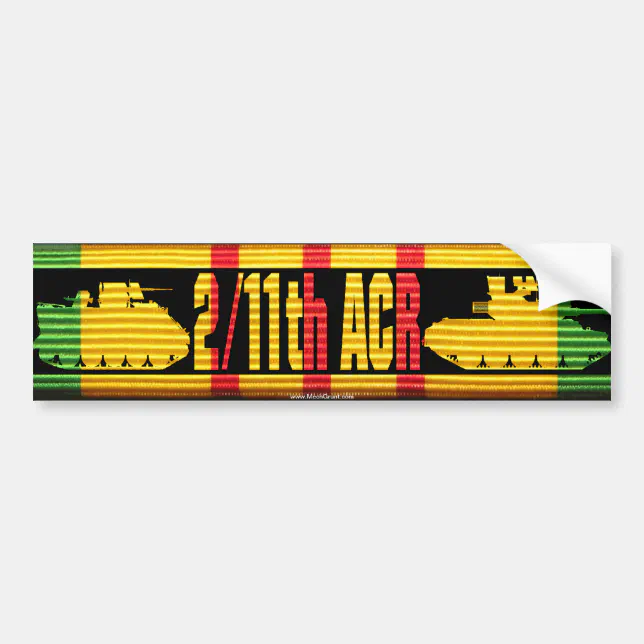 2/11th ACR VSM Ribbon Cut-Out Bumper Sticker | Zazzle