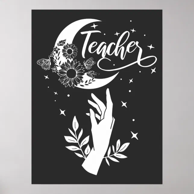 2- Inspirational Teacher Shirt, Minimalist Teacher Poster | Zazzle