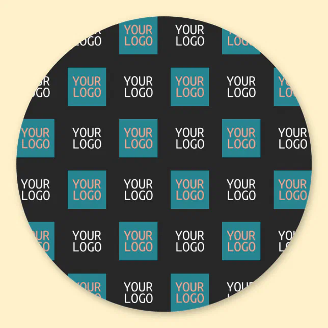 2 Logo's Simple Repeating Logo | White Classic Round Sticker | Zazzle