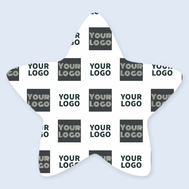 2 Logo's Simple Repeating Logo | White Star Sticker | Zazzle