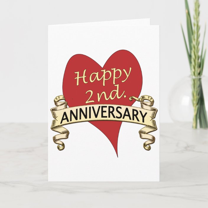 2nd. Anniversary Card | Zazzle.co.uk