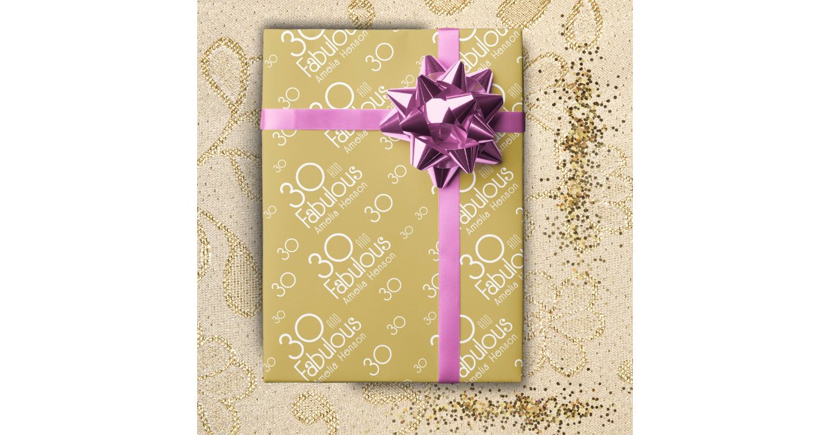 30 and Fabulous Modern 30th Birthday Wrapping Paper | Zazzle