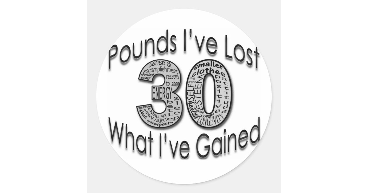 30 Pounds Lost Sticker | Zazzle