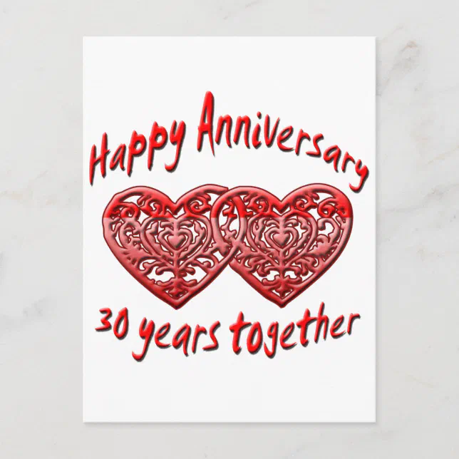 30 Years Together Postcard | Zazzle