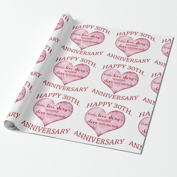 30th. Anniversary Wrapping Paper | Zazzle.co.uk