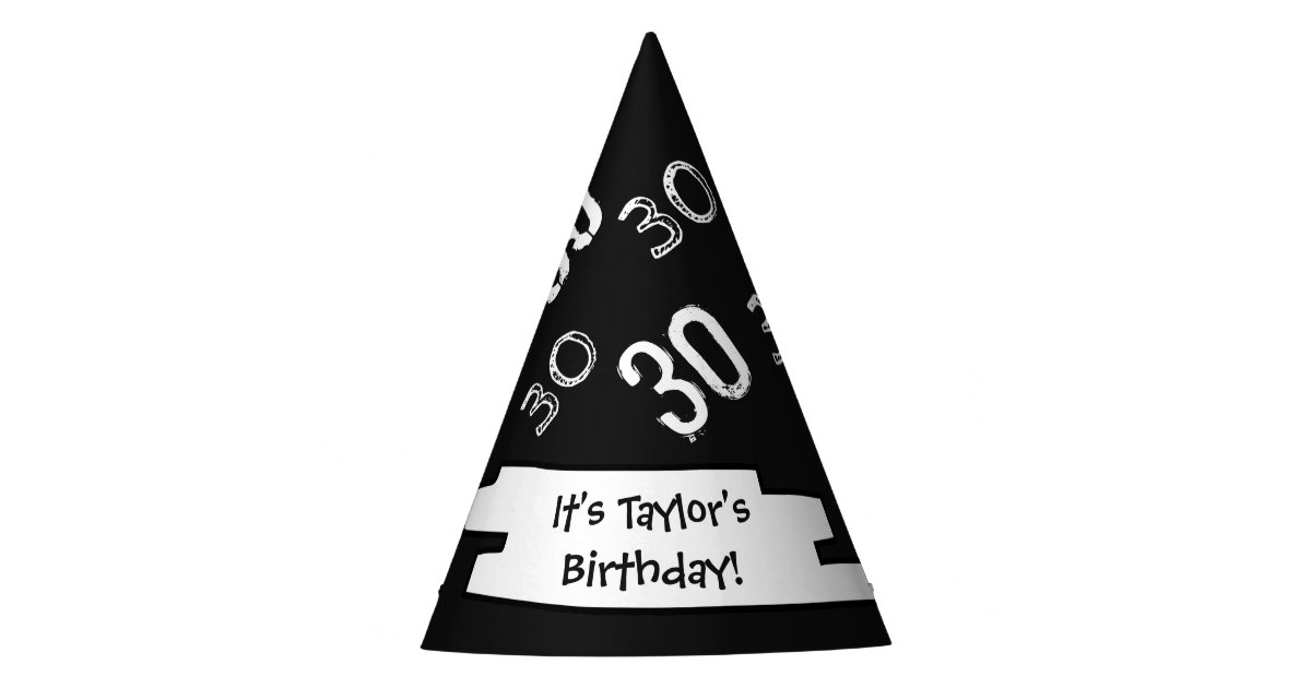 30th Birthday Custom Paper Party Hat | Zazzle