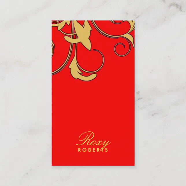 311-Roxy Solid | Red and Yellow Business Card | Zazzle