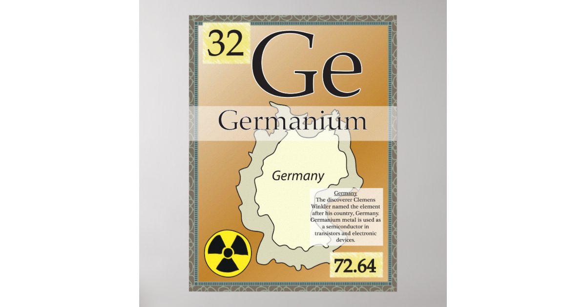 32. Germanium (Ge) Periodic Table of the Elements. Poster | Zazzle