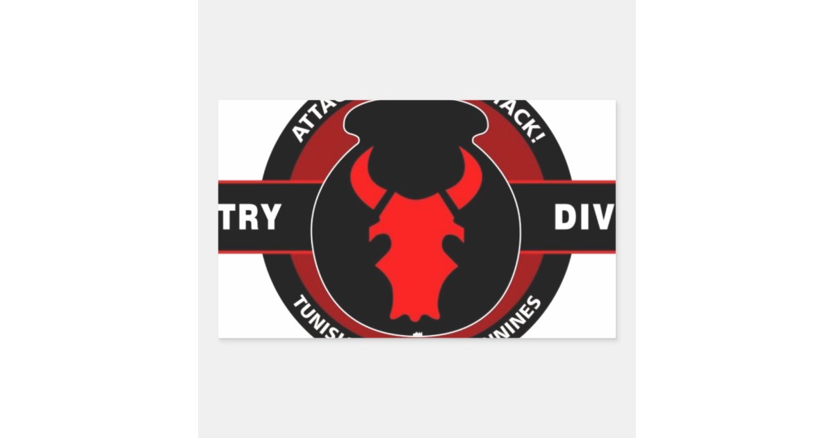 34TH INFANTRY DIVISION" RED BULL" RECTANGULAR STICKER | Zazzle
