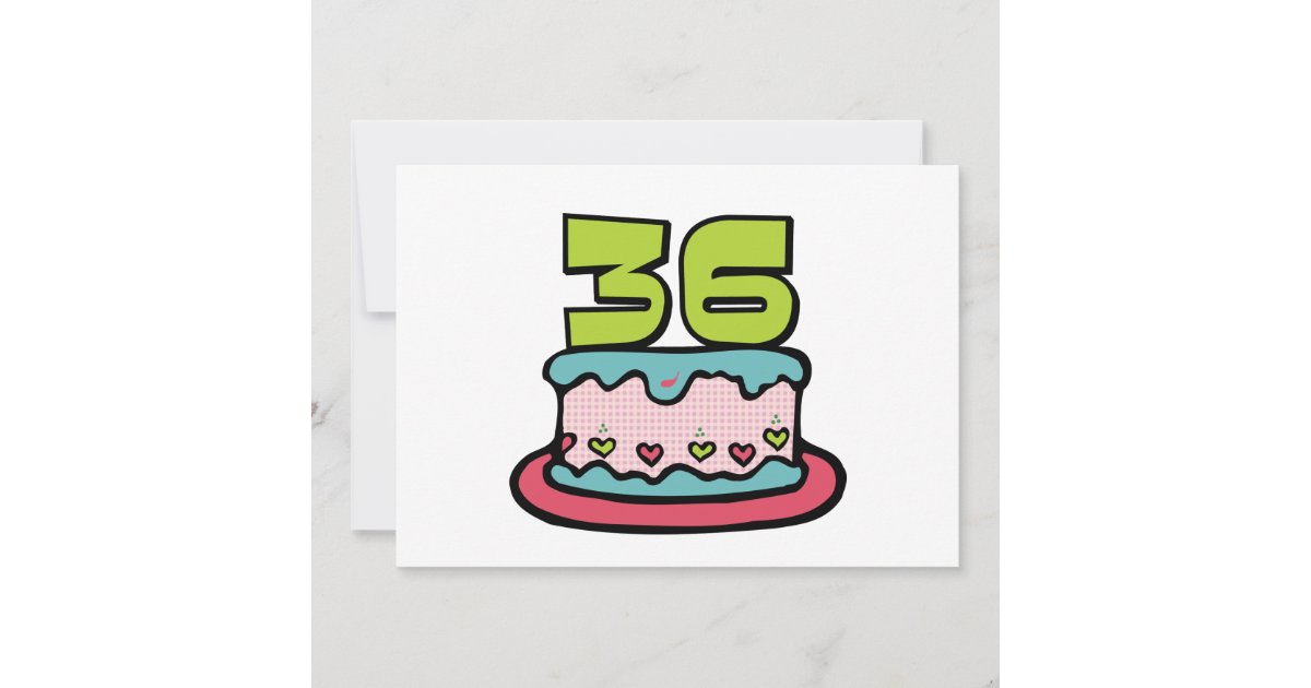 36 Year Old Birthday Cake Card | Zazzle