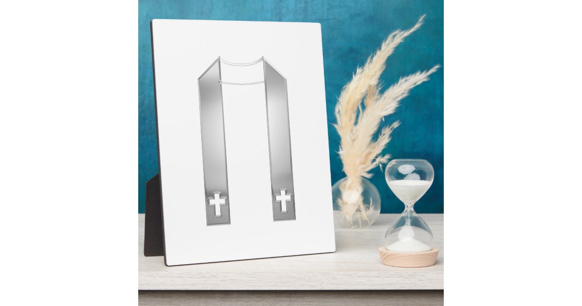 3-D Look Silver Priest's Stole Plaque | Zazzle