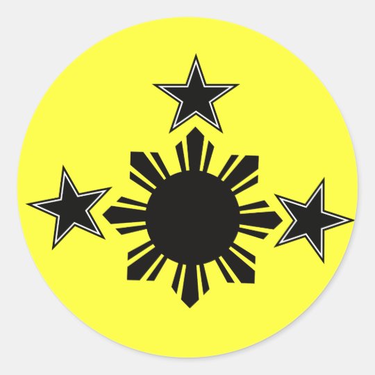 3 Stars and A Sun Classic Round Sticker | Zazzle.co.uk