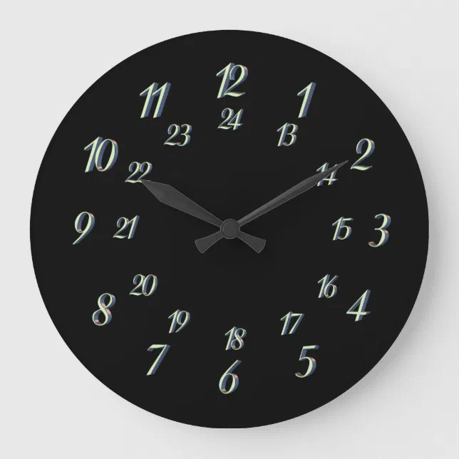 3D 24 Hour Face Large Clock | Zazzle