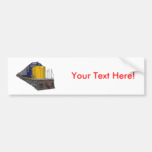 3D Model: Freight Train: Railroad: Bumper Sticker | Zazzle