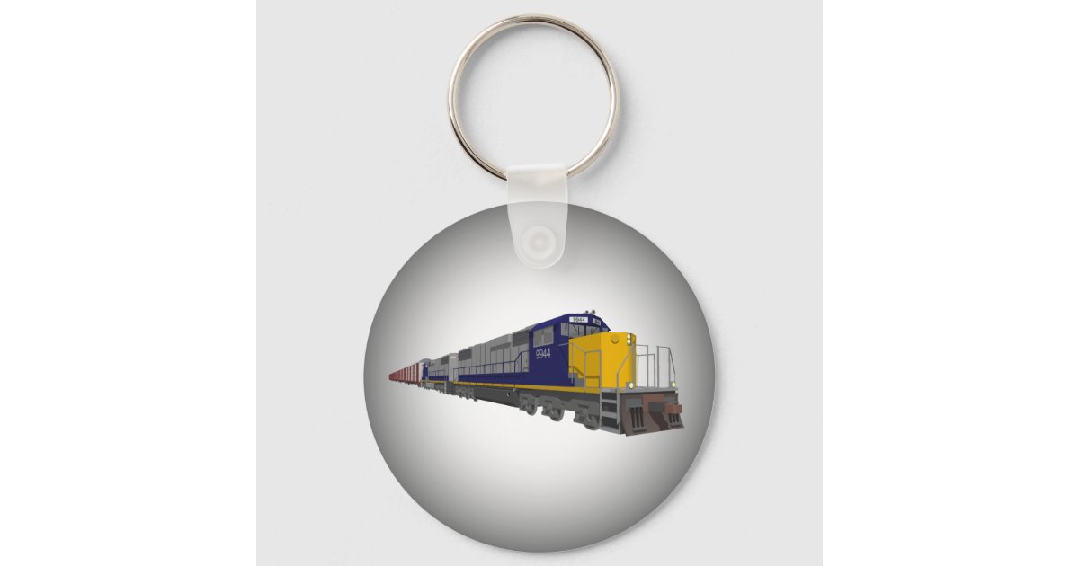 3D Model: Freight Train: Railroad: Keychain | Zazzle