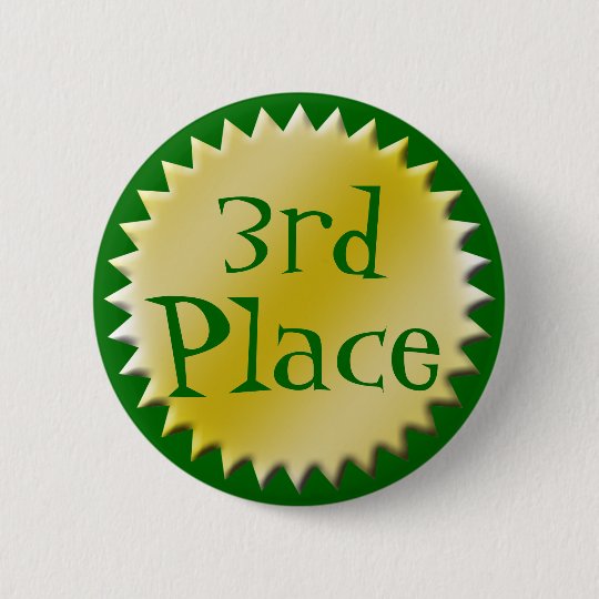 3rd Third Place Award Button, Customisable 6 Cm Round Badge | Zazzle.co.uk