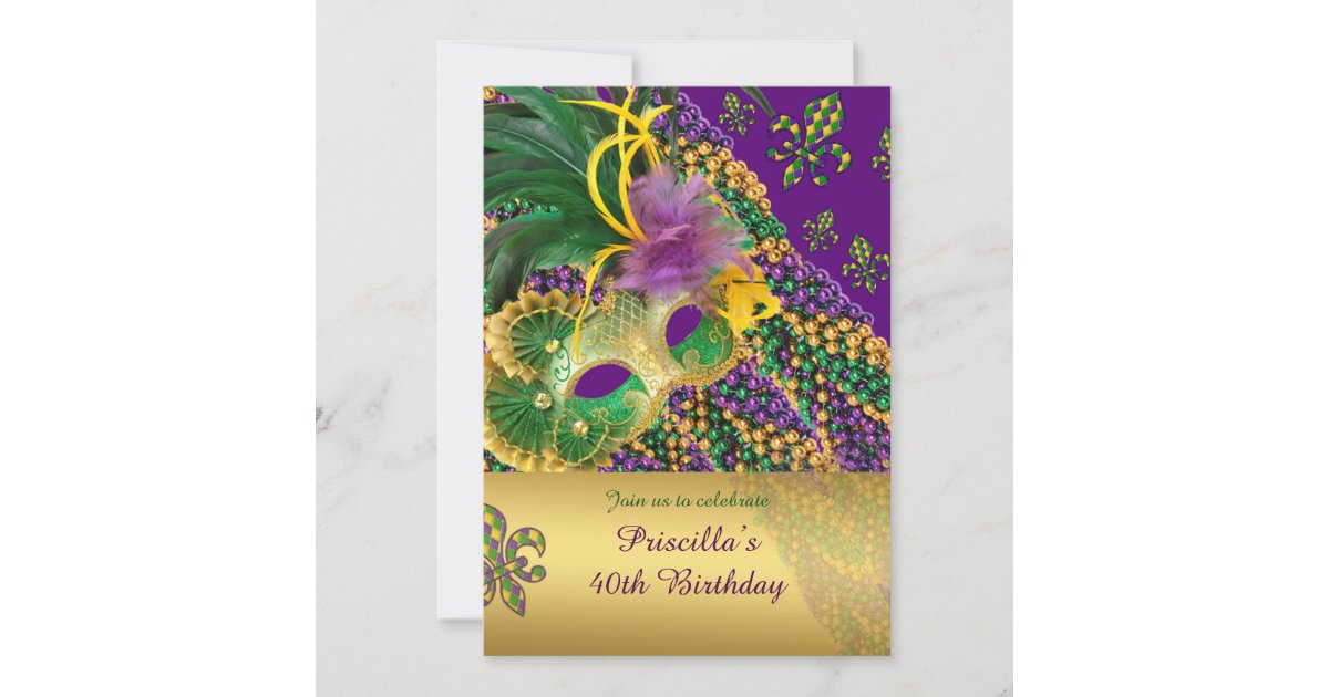 40th Birthday invitation,40th,Masquerade,Venezia Invitation | Zazzle