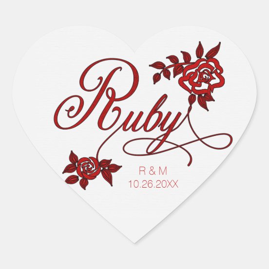 Ruby Anniversary Stickers & Labels | Zazzle UK