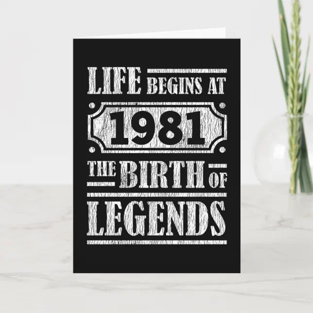 44 Year Old 1981 Birth Of Legend 44th Birthday Card | Zazzle
