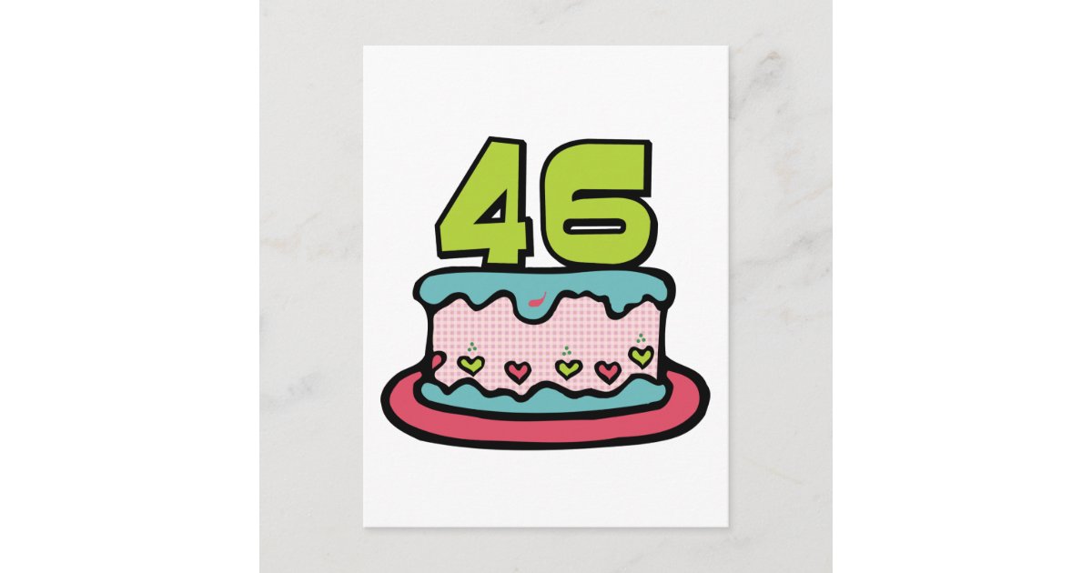 46 Year Old Birthday Cake Postcard | Zazzle