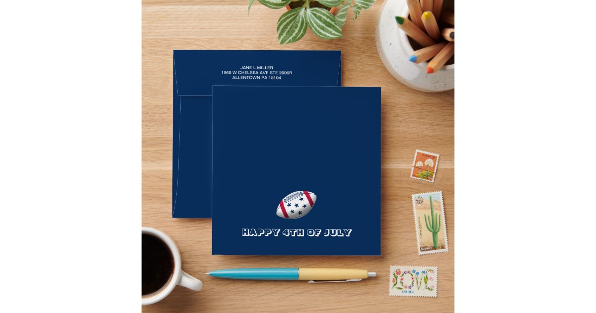 4th of July Football Envelope | Zazzle