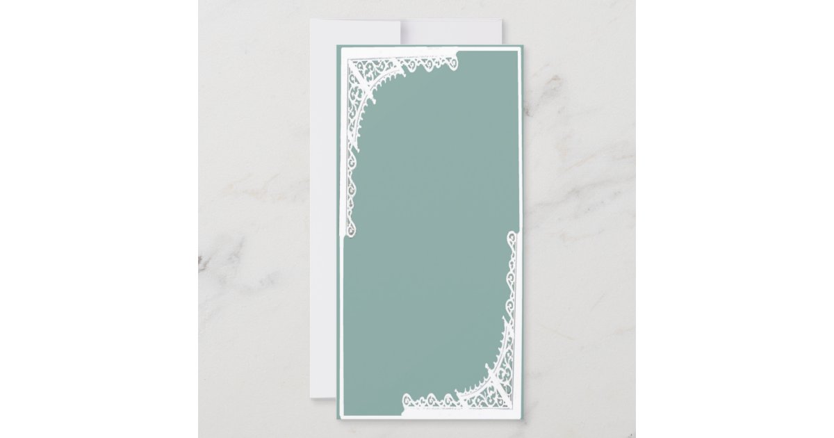 4x8 WEDDING INVITATION, TEAL AND WHITE | Zazzle