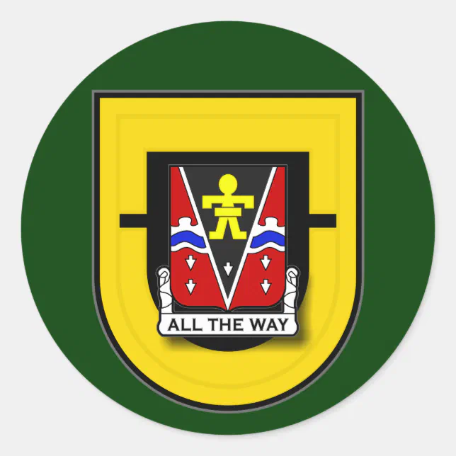 509th Infantry Regiment - 1st Battalion Flash Classic Round Sticker ...