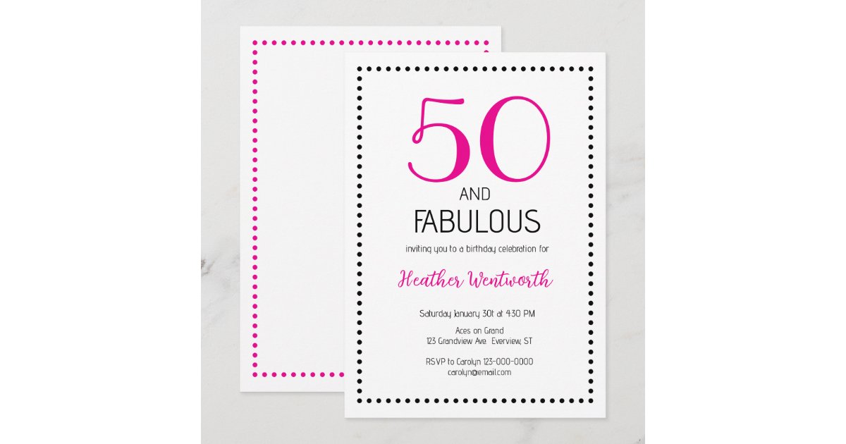 50 and Fabulous Charming 50th Birthday Invitation | Zazzle