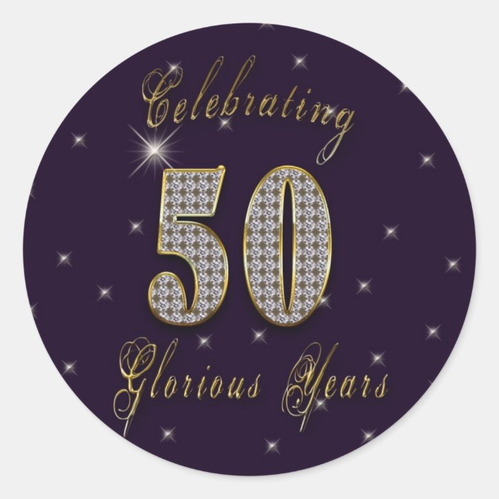 50 Glorious Years - Celebration Stickers | Zazzle.co.uk