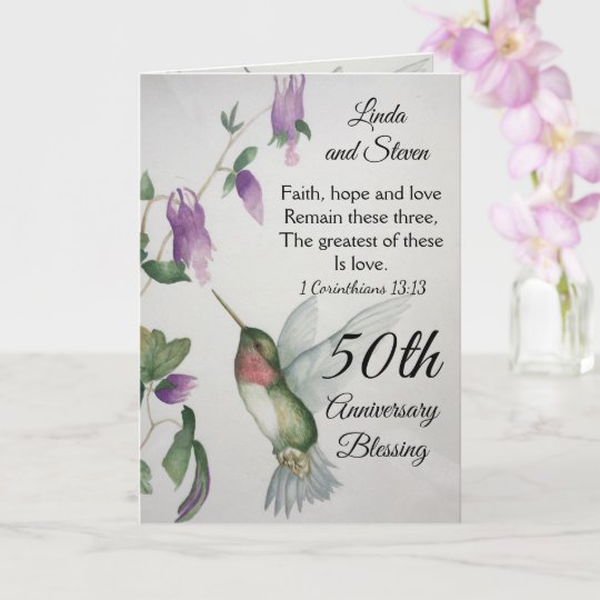 50th Anniversary Blessing Faith Hope Love Couple Card | Zazzle.co.uk