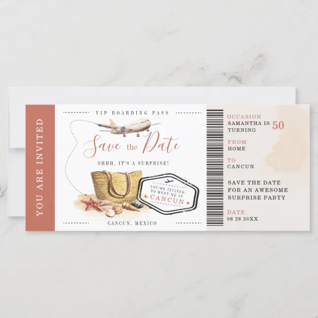 50th Birthday Boarding Pass Party Invitation | Zazzle
