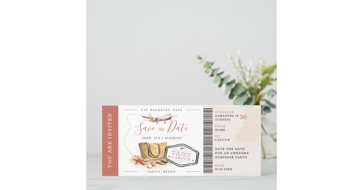 50th Birthday Boarding Pass Party Invitation | Zazzle