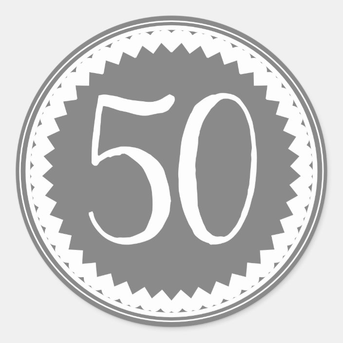50th Birthday Party Classic Round Sticker | Zazzle.co.uk